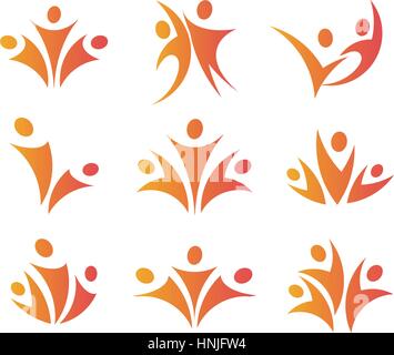 Set of teamwork logos Stock Vector Image & Art - Alamy