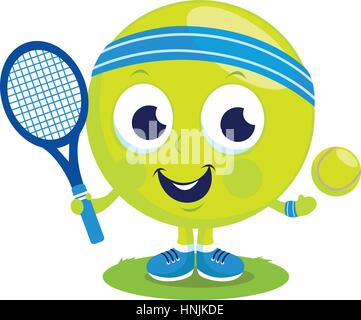 cartoon tennis ball Stock Vector Image & Art - Alamy