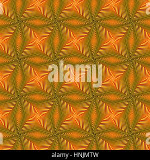 Abstract seamless vector pattern with rotating hexagonal shapes forming ...
