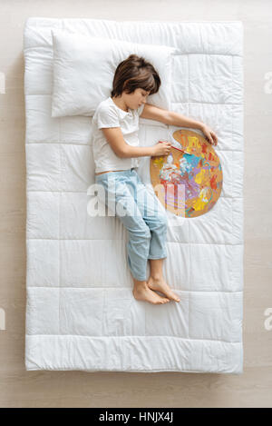 Colors painter palette, top view isolated on a white background Stock ...