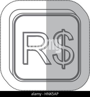 Brazilian real icon symbol isolated on white background. Money vector ...