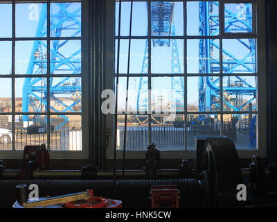 Middlesbrough Transporter Bridge Visitor Centre interior with drawings ...