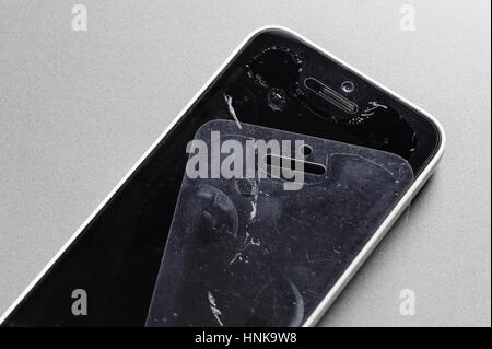 glue stains from low quality screen protector film after peel off from ...