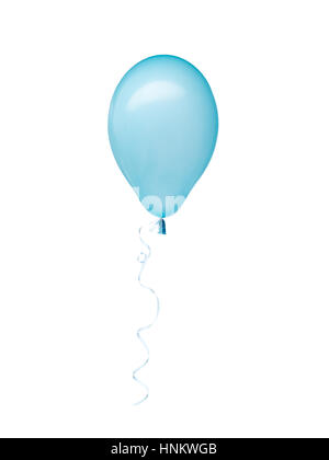 Single light blue balloon on a black background Stock Photo - Alamy