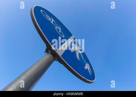 Cycle track and pedestrian footpath signs Stock Photo - Alamy