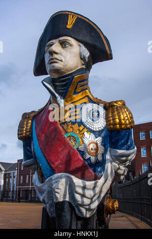 Admiral Nelson Figurehead from HMS Trafalgar, Historic Dockyard ...