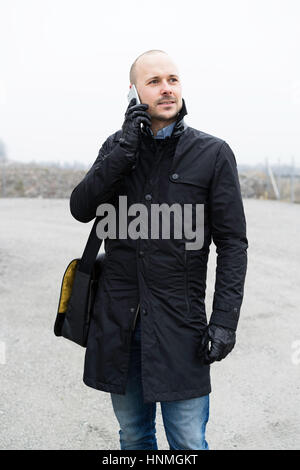 European Scandinavian Swedish Caucasian Male Talking in Mobile Phone ...