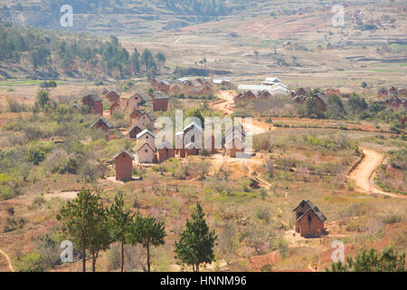 Trano gasy - brick houses in rural areas in Madagascar Stock Photo - Alamy