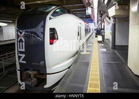 NEX - Narita Express train is a transfer from Tokyo city to airport in ...