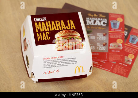 McDonald's Vegetarian Maharaja Mac burger on a white background Stock ...