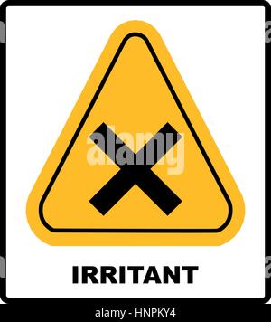 vector irritant sign in yellow triangle. danger banner with text ...