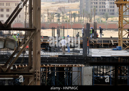Cairo, Egypt -- New building and office construction in the 6th of ...