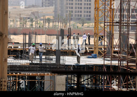 Cairo, Egypt -- New building and office construction in the 6th of ...