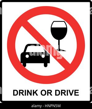 Don t drink and drive sign. No alcohol. Vector stock illustration Stock ...
