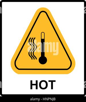 Vector high temperature warning sign, extreme hot temperature Stock ...