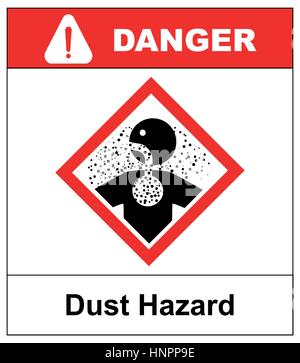 Danger banner Dust Hazard sign, vector illustration. Warning Sticker ...