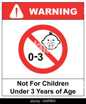 Not suitable for children under 3 years symbol, child silhouette in ...
