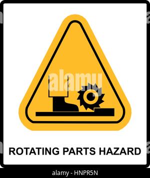 Warning sign with rotating parts symbol Stock Photo: 228731330 - Alamy