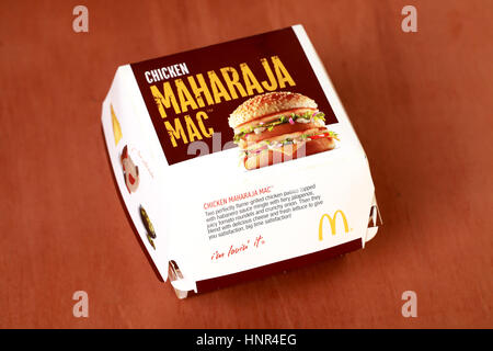 Packaging Container or box of 6 McDonald's chicken nuggets on white ...