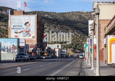 Ely, Nevada, USA - October 16, 2016: Historic downtown buildings in rural Ely Nevada Stock Photo ...