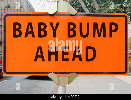 bump road sign pregnancy pregnant bumpy ride Stock Photo - Alamy