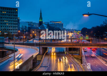 Traffic on I-395 at night, in Washington, DC Stock Photo - Alamy