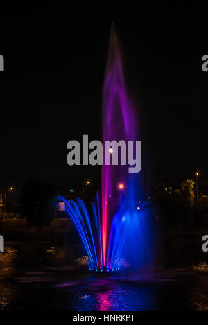 Light and music fountain at Rusanovka. Kiev. Ukraine Stock Photo - Alamy