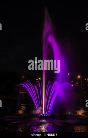Light and music fountain at Rusanovka. Kiev. Ukraine Stock Photo - Alamy
