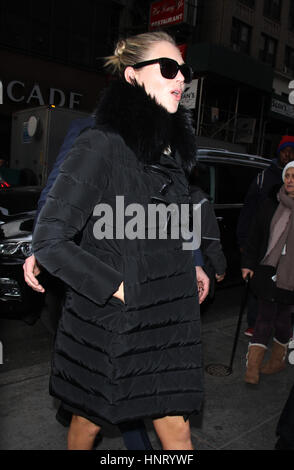 New York, USA. 15th February 2017. A model walks runway for the ...