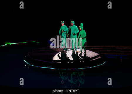 Kiev, Ukraine. 16th Feb, 2017. A clown performs during the presentation ...