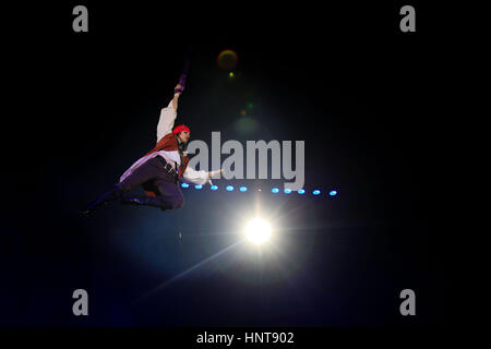 Kiev, Ukraine. 16th Feb, 2017. A clown performs during the presentation ...