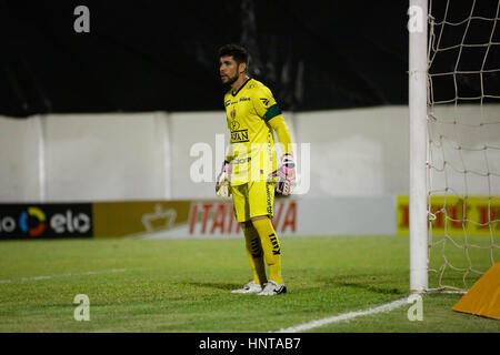Brusque, Brazil. 16th Feb, 2017. Goalkeeper Rodolpho of Brusque, the ...