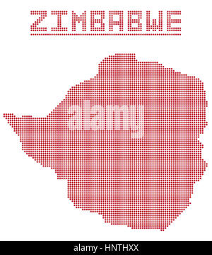 Zimbabwe Blank Map Isolated on White Background. High-Detailed Black ...