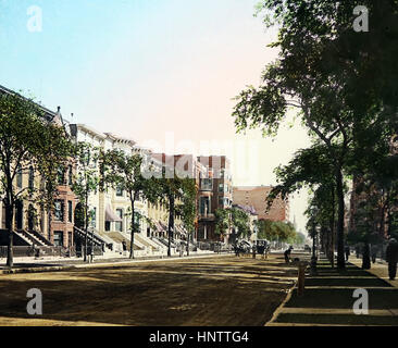 Chicago - hand coloured when published - early 1900s Stock Photo - Alamy