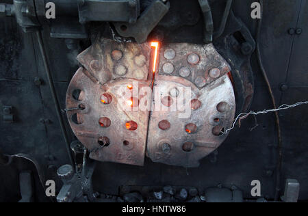 Firebox of a steam train at Victoria Falls in Africa Stock Photo - Alamy