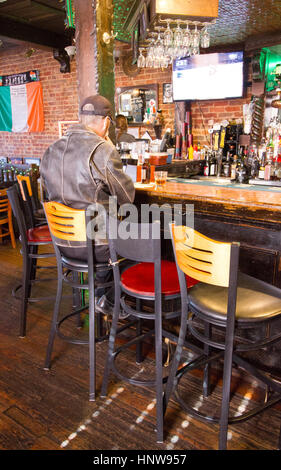 Bar Stools in an Irish or English Pub Stock Photo - Alamy