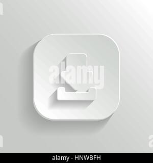Download icon - vector white app button with shadow Stock Vector Image ...