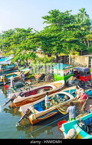 Fishing boats ashore in Negombo, Sri Lanka Stock Photo - Alamy