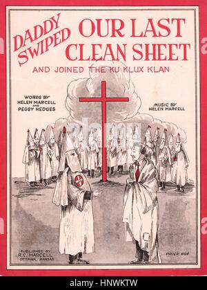 Ku Klux Klan rider with burning cross, circa 1870 Stock Photo - Alamy