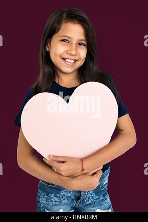 Little Girl Carrying Heart Concept Stock Photo - Alamy