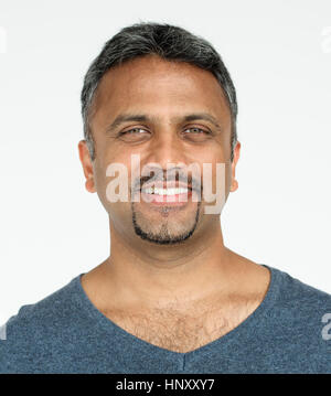 Indian guy smiling cheerful studio portrait Stock Photo - Alamy