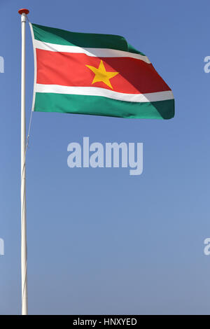 Flag of Suriname, green white red striped with a yellow star Flag of ...