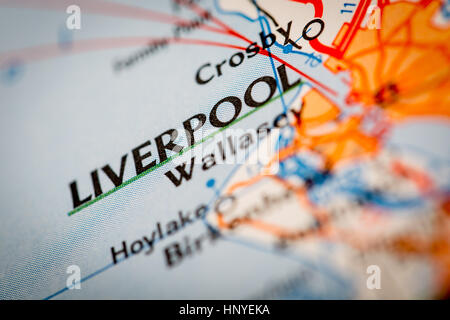 Road Map of Liverpool, England Stock Photo - Alamy