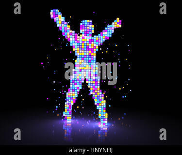 Computer 3D illustration of an abstract glowing background in the form ...