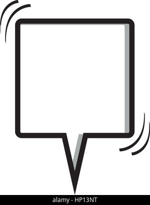 monochrome silhouette square shape dialog box with lines around vector ...