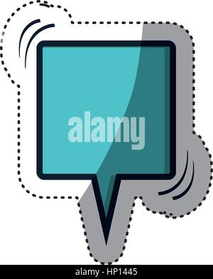 blue sticker square shape dialog box with lines around vector ...