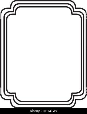 silhouette rounded rectangle elegant heraldic decorative frame Stock ...