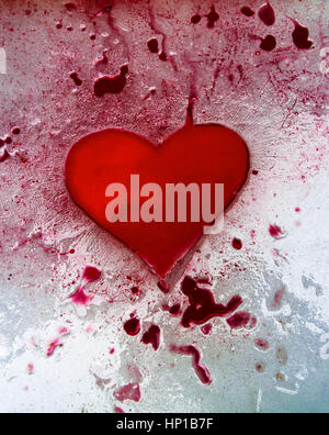 Heart shape ink of blood in water isolated Stock Photo - Alamy