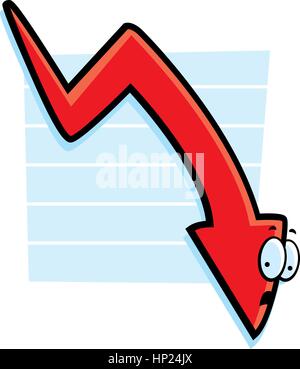 Red arrow graph going down illustrating the concept of economic ...