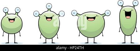 A group of cartoon Martian aliens standing and smiling Stock Vector ...